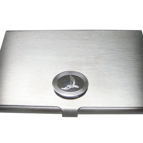 Kiola Designs | Accessories | Etched Oval Hawk Bird Business Card ...